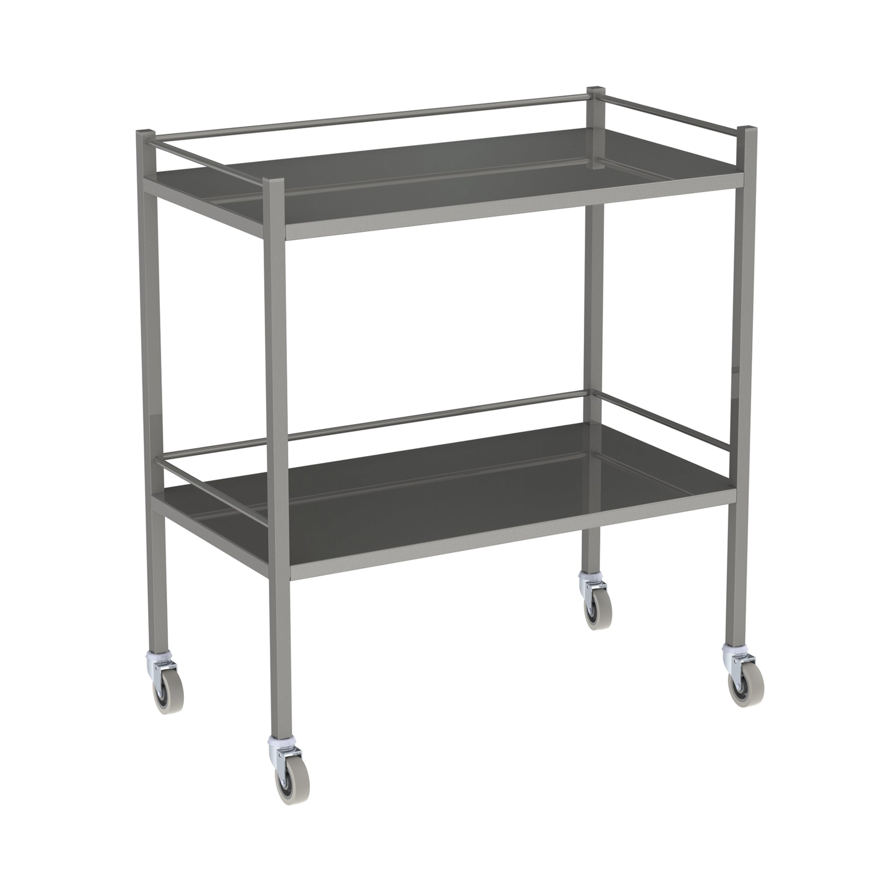 DRESSING TROLLEY-750X490X900MM W RAIL S/S 2BR SCDR – AxisHealth