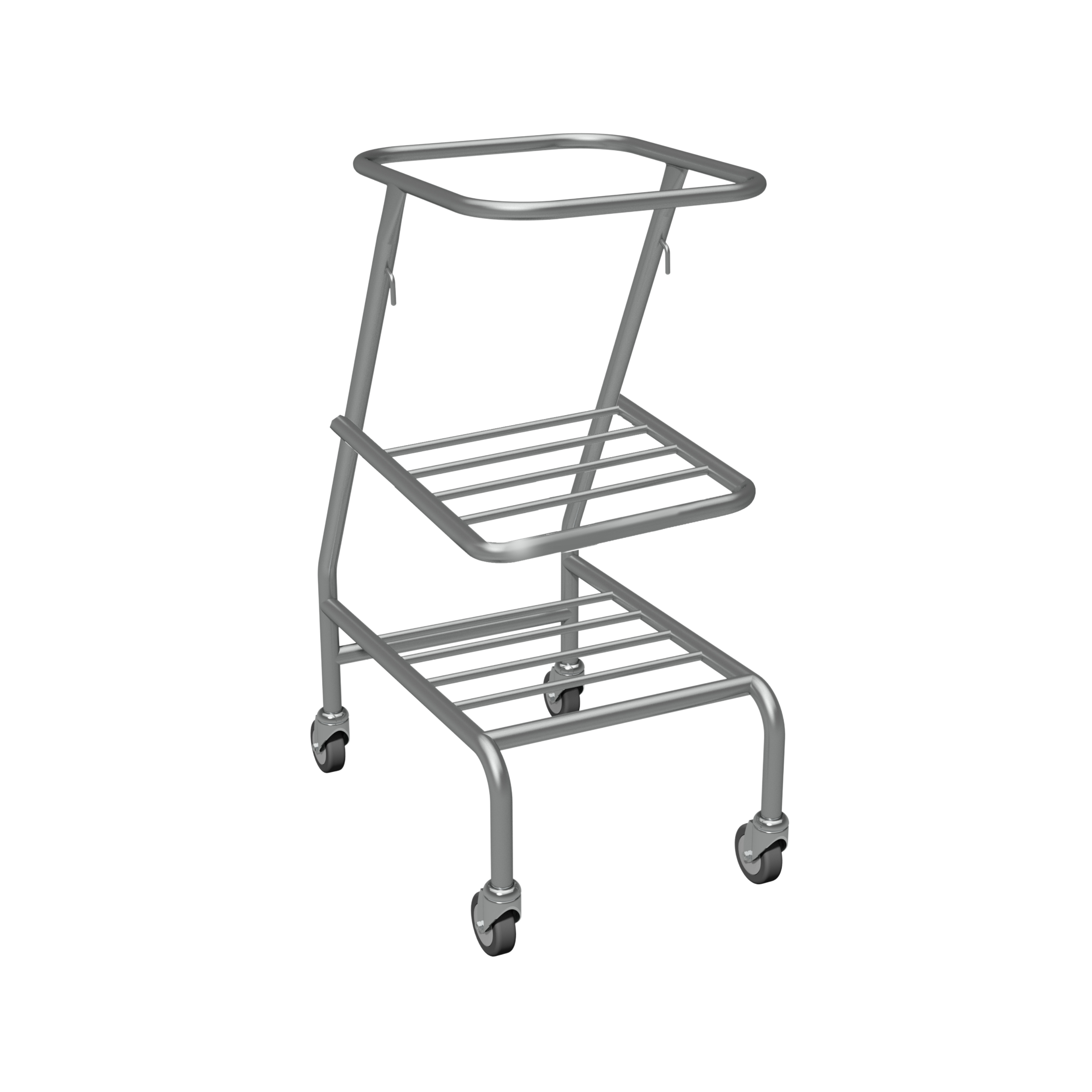 LINEN COLLECTION TROLLEY - SINGLE - FITTED WITH HALF HEIGHT SHELF-NO L ...