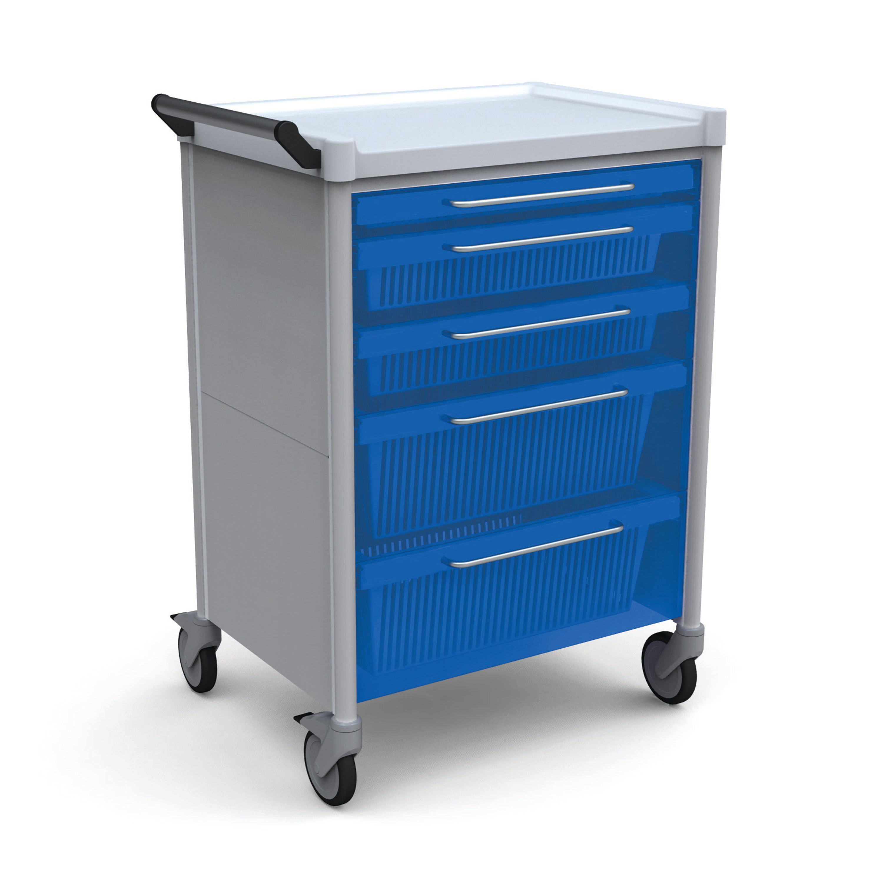 SPECTRA CART WITH HANDLE - 700x500x1000mmH, MULTI-DRAWER (5) - BLUE ...